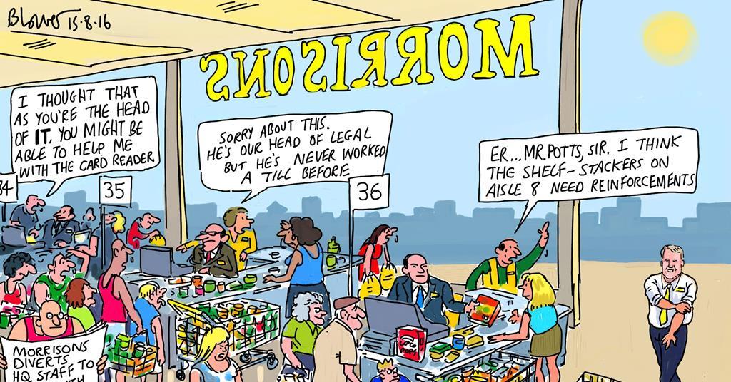 Blower’s retail cartoon: Morrisons' head office staff help out in ...