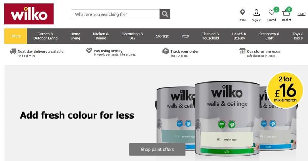 Wilko website resumes trading under new owner The Range | Retail Week