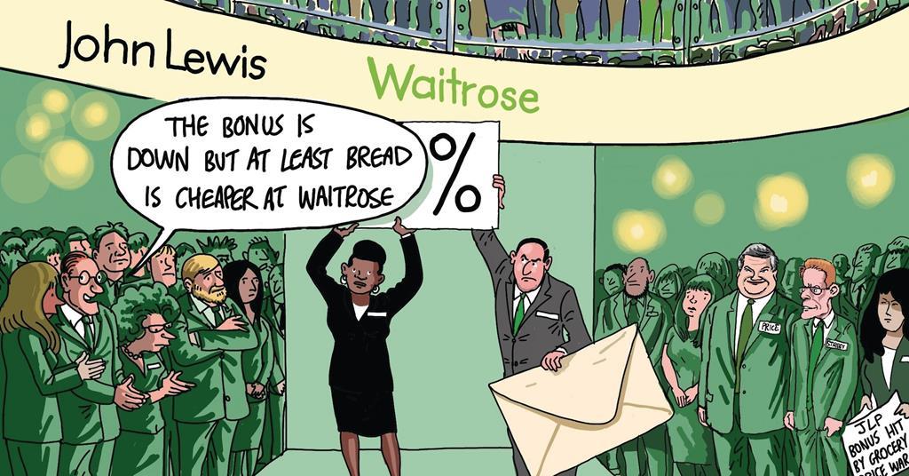 Blower’s retail cartoon: Waitrose profits and bonuses hit | Cartoon ...