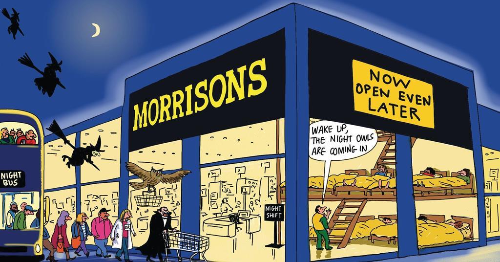 Blower’s retail cartoon: Morrisons extends its opening hours | Cartoon ...