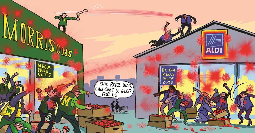 Blower’s retail cartoon: Aldi fires at Morrisons as the price war rages ...