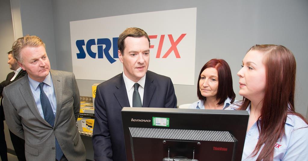 Chancellor George Osborne hails Screwfix as 'great British success ...