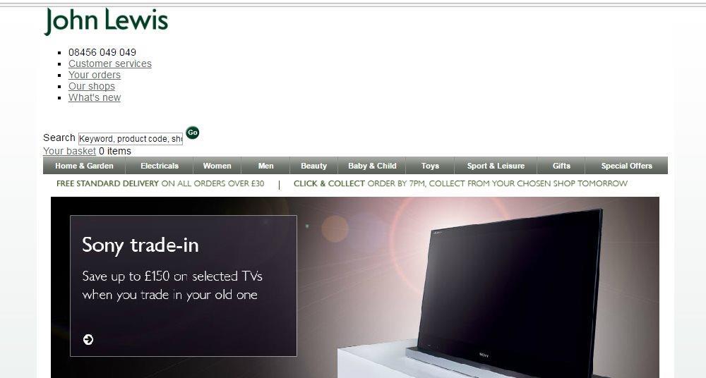 Etail Evolution: John Lewis' website through the years | Analysis ...