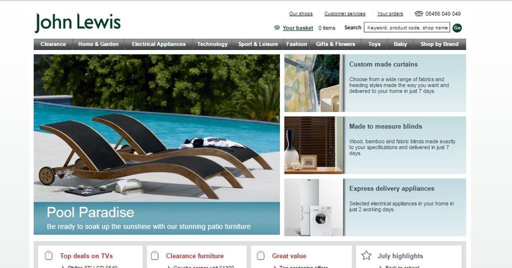 Etail Evolution: John Lewis' website through the years | Analysis ...