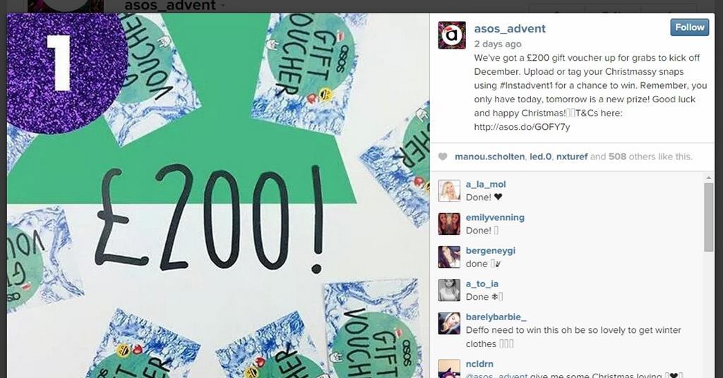 Asos launches advent calendar competition on Instagram | News | Retail Week