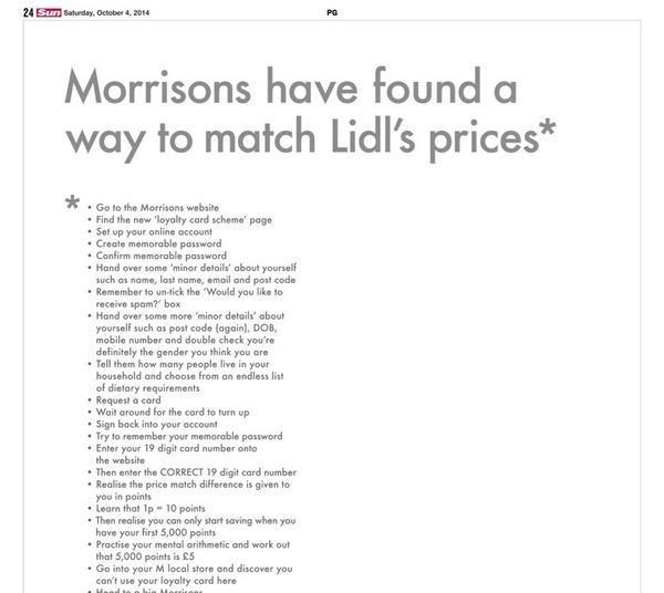 Lidl on comedy form again as it pokes fun at Morrisons' price match ...