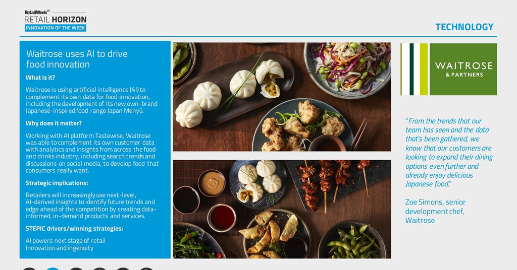 Waitrose uses artificial intelligence to drive food innovation for ...