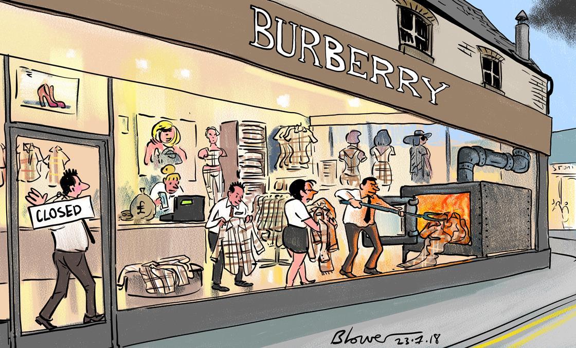 Retail cartoon: Burberry prefers flames to fire sale | Cartoon | Retail ...
