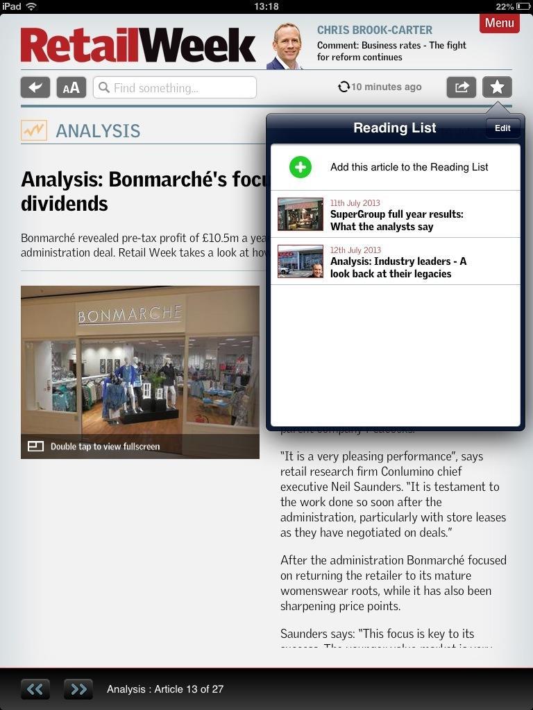 Retail Week unveils its new iPad app | Analysis | Retail Week